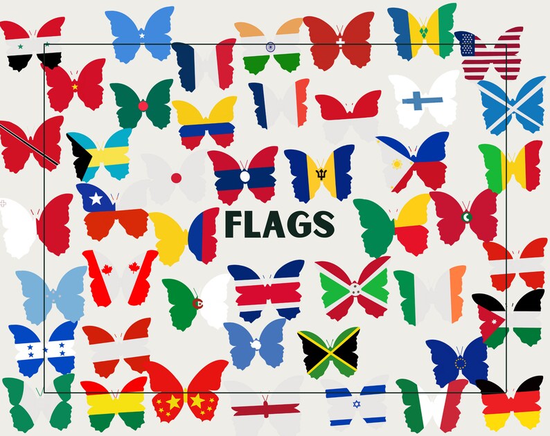 Flags of the World, Butterfly Flags, Country Flags as PNG Files for ...
