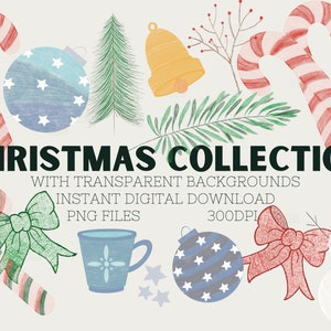 Christmas Clipart Bundle, Merry Christmas Clipart, Christmas ...