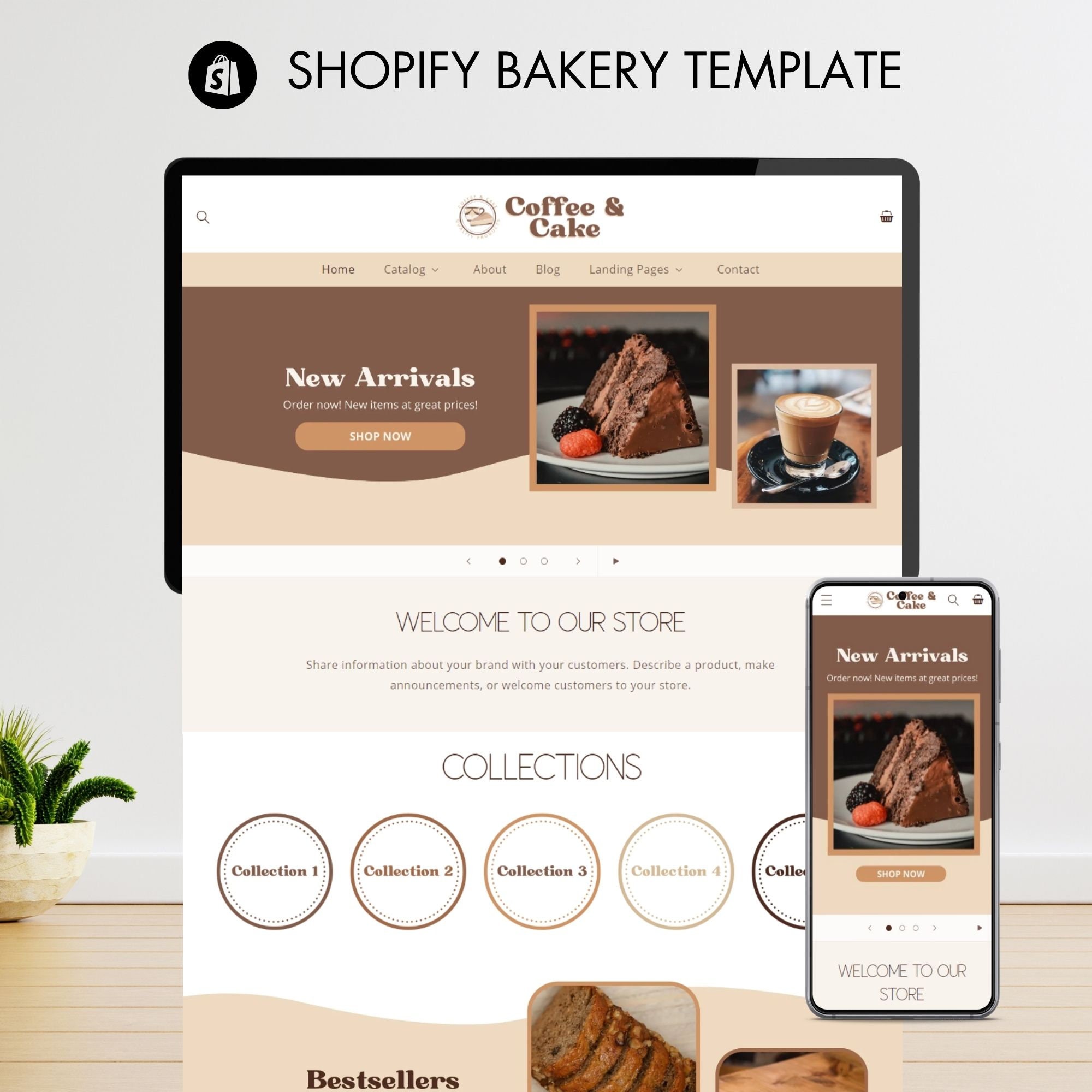 Cafe Shopify Theme, Bakery Shopify Website Design, Shopify Web Template ...