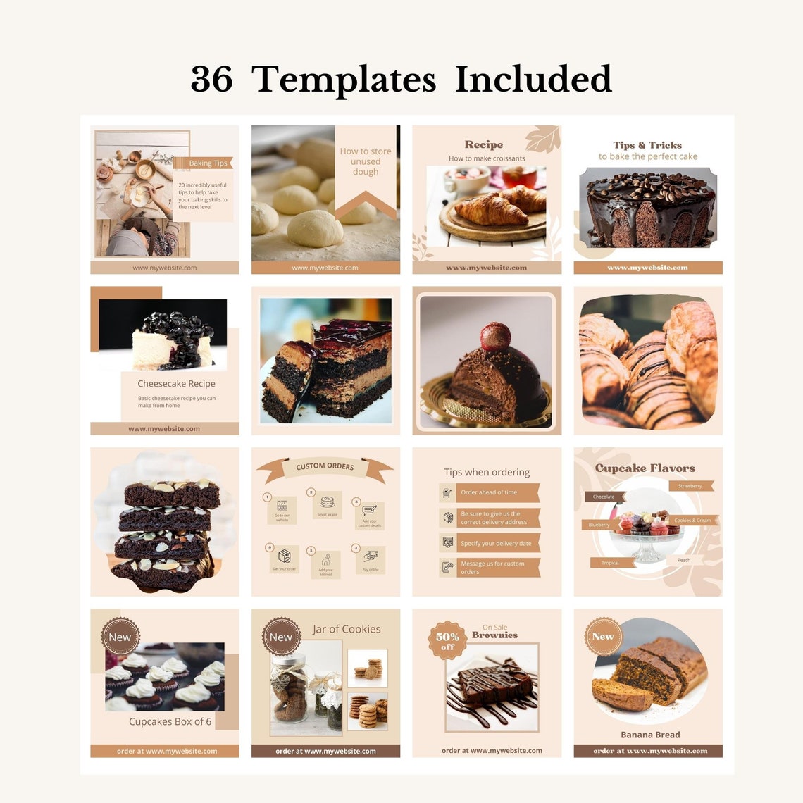Instagram Post Templates Canva, Bakery Instagram Templates, Canva ...