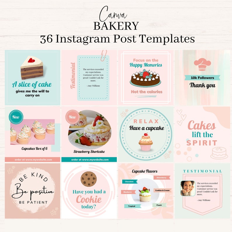 Instagram Post Templates Canva, Bakery Instagram Templates, Canva ...