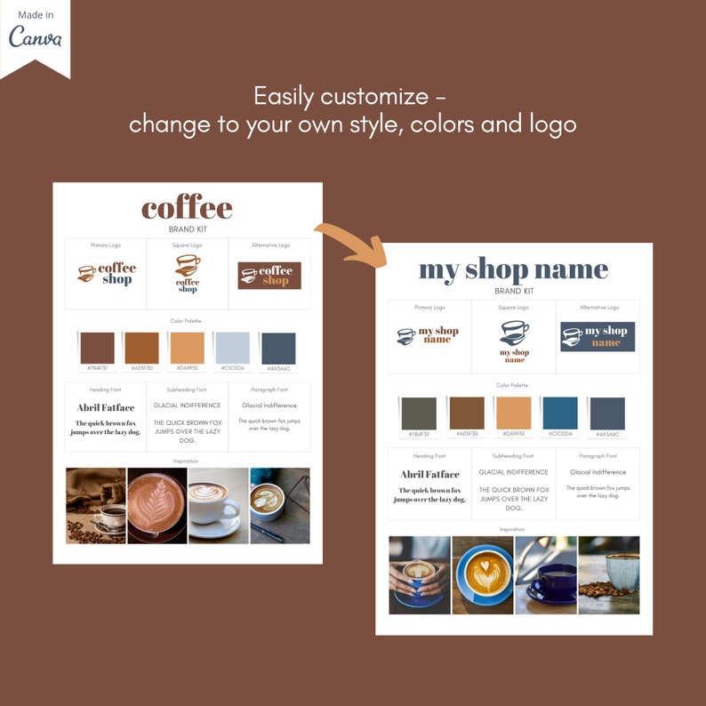 Canva Brand Kit Template Coffee Branding Kit Brand Board | Etsy