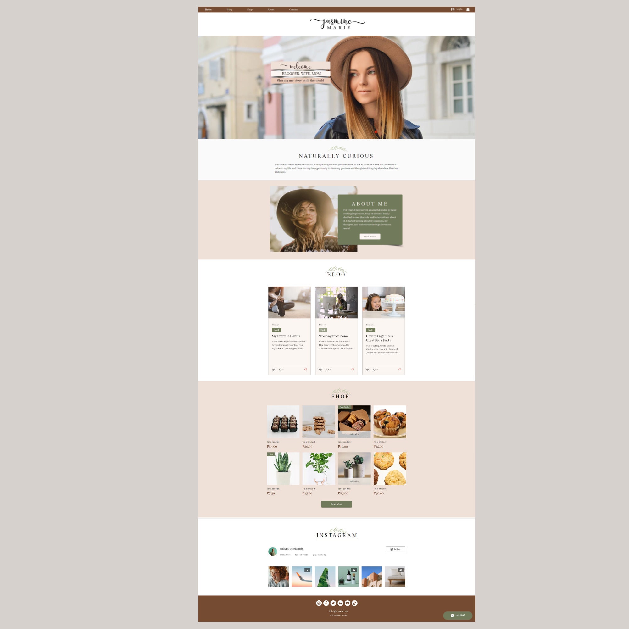 Personal Blog With Online Store, Wix Website Template, Wix Web Design ...
