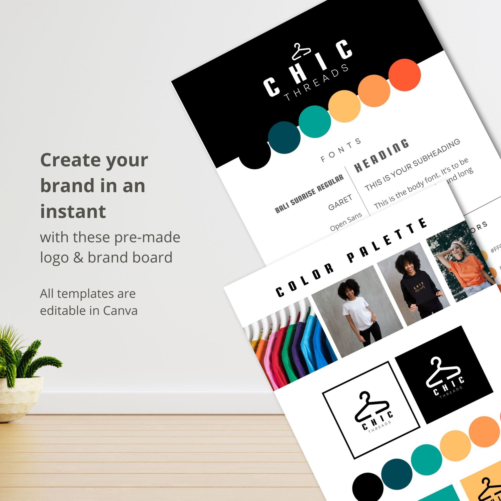 Logo and Brand Board Canva Templates for Fashion, Apparel & Clothing ...