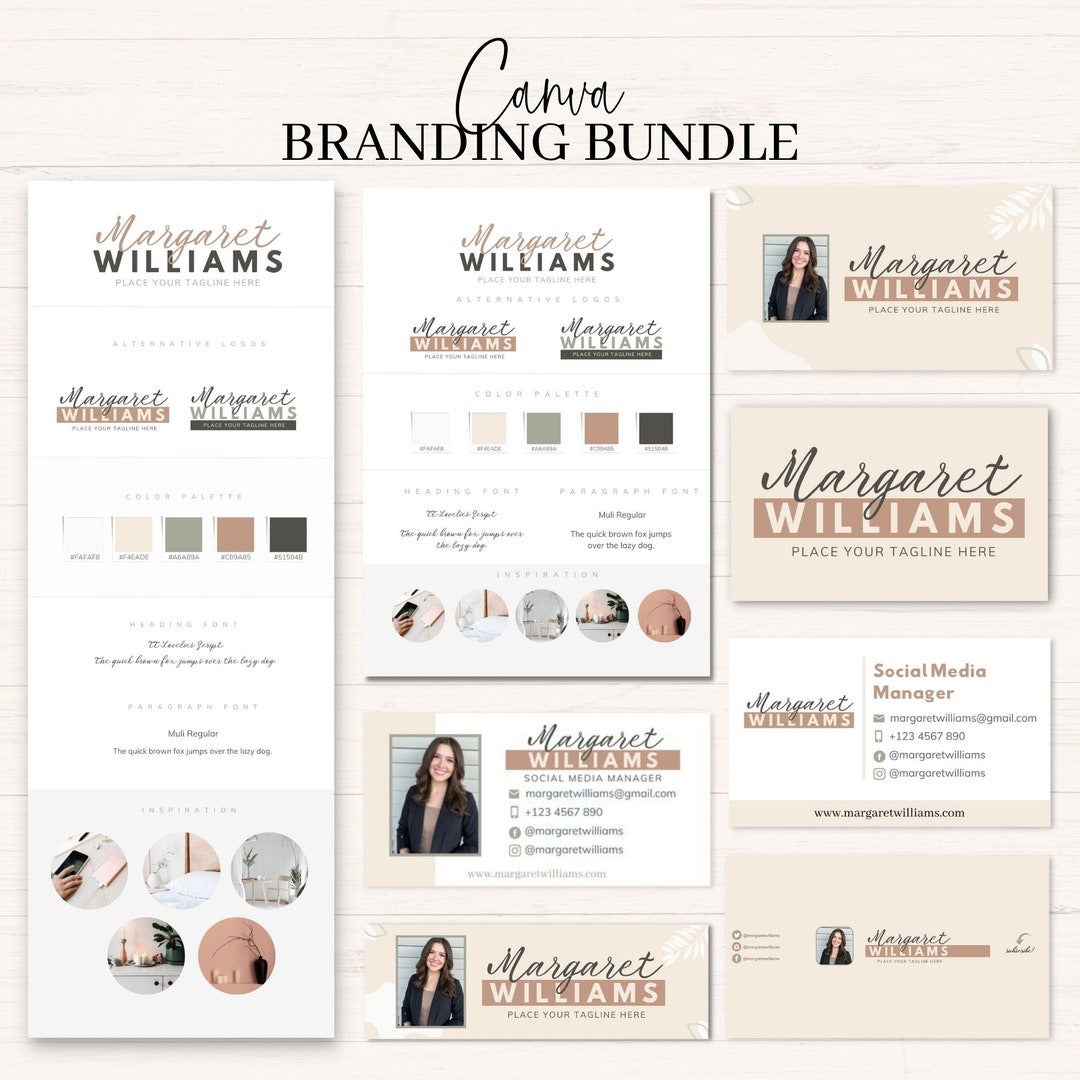 Canva Branding Bundle, Earth Colors, Branding Kit, Complete Brand Kit ...