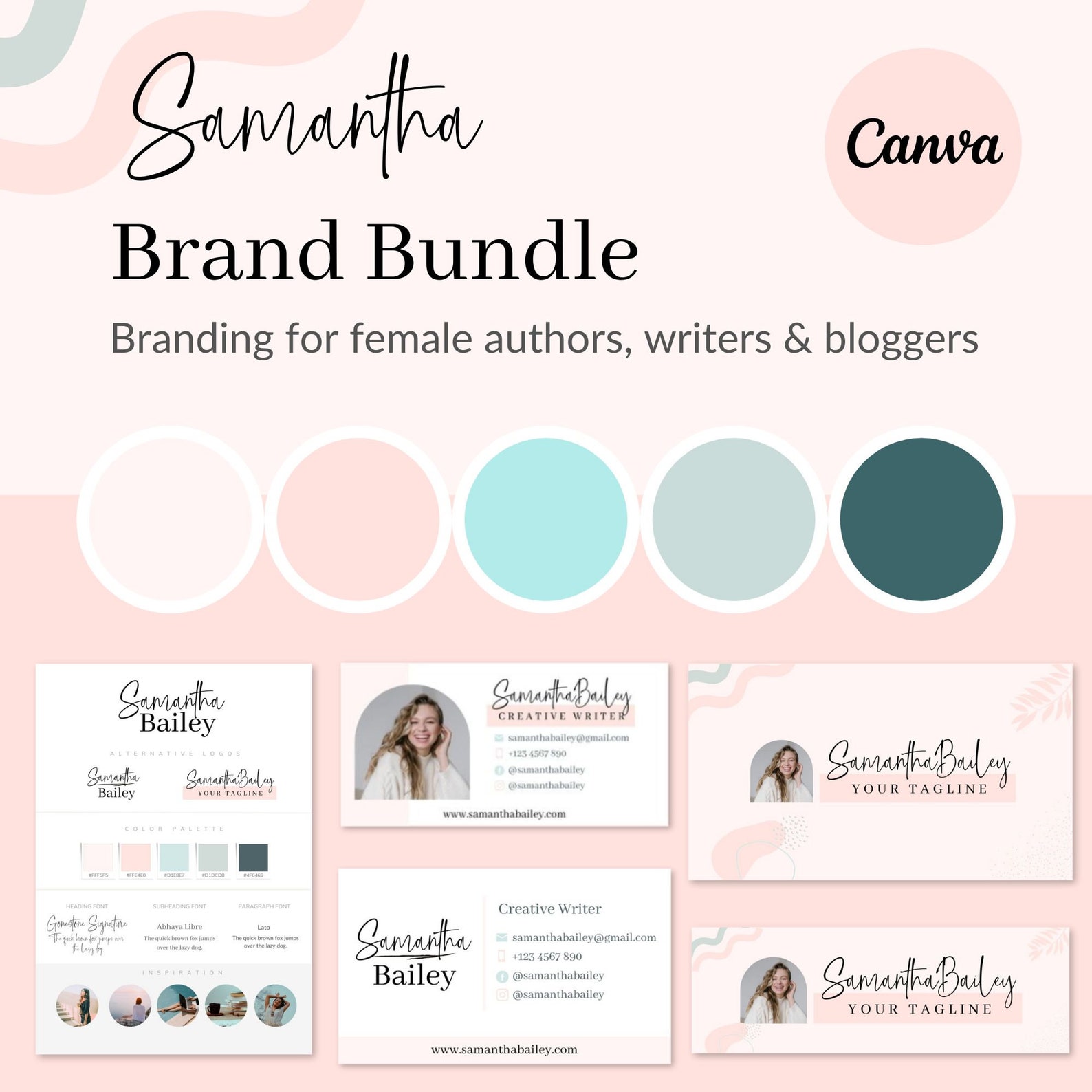 Canva Branding Bundle, Branding Kit, Complete Brand Kit, Premade Logo ...