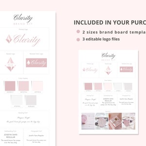 Canva Brand Kit Template | Brand Board Template | Light Pink Branding ...