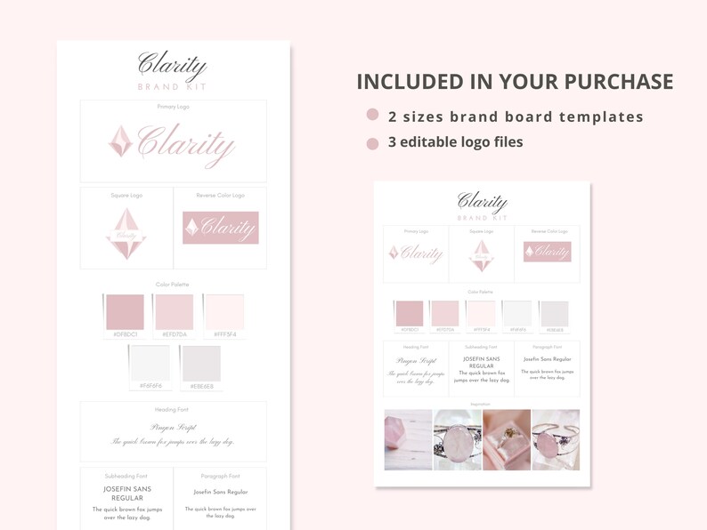 Canva Brand Kit Template | Brand Board Template | Light Pink Branding ...