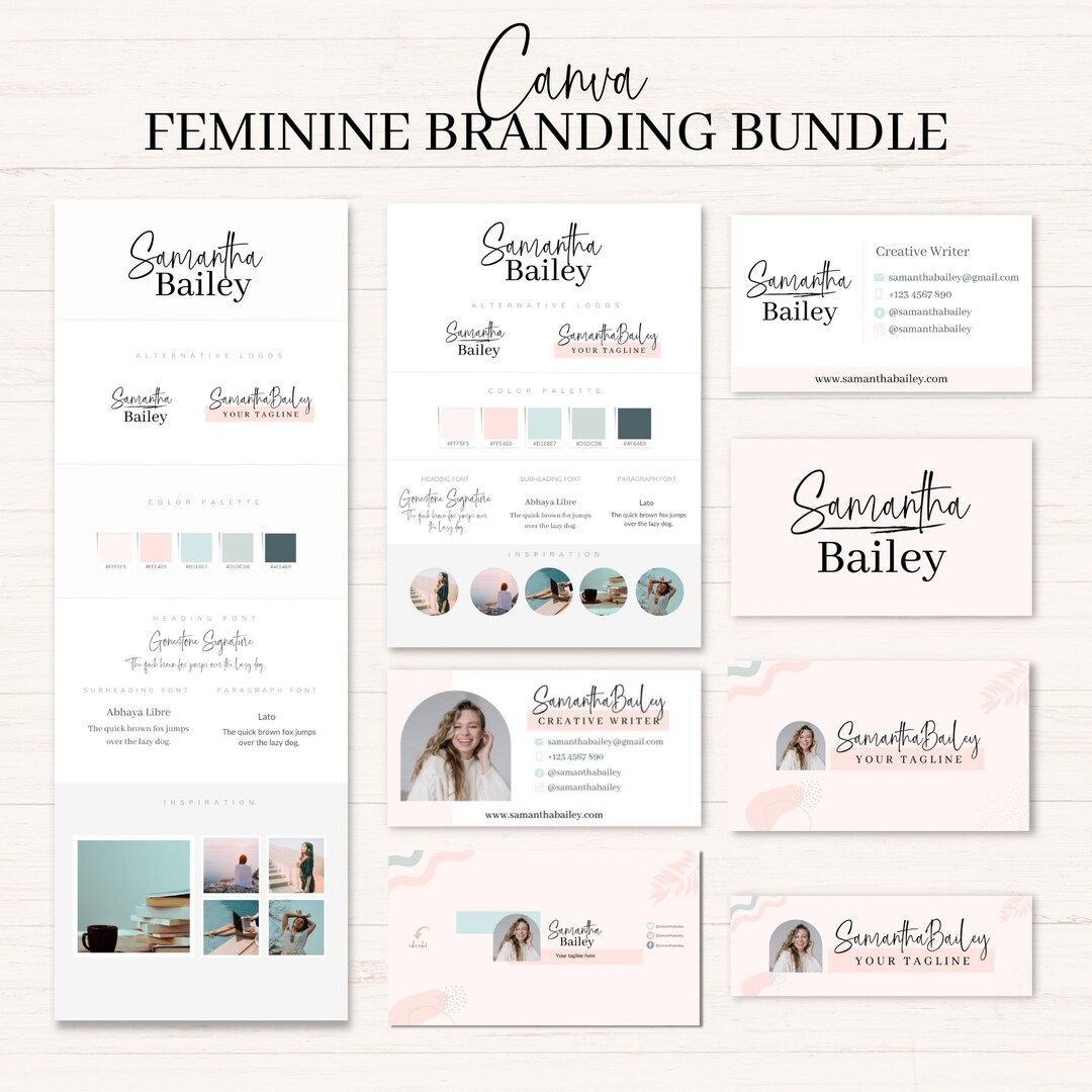 Canva Branding Bundle, Branding Kit, Complete Brand Kit, Premade Logo ...