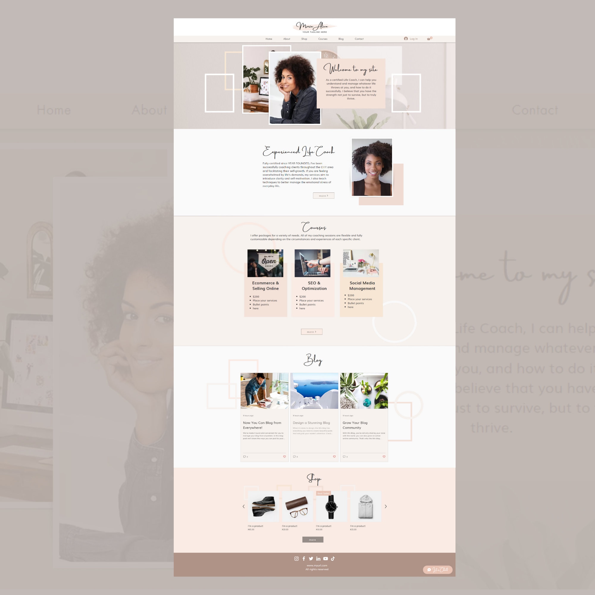 Wix Website Template Wix Template Website Design Wix Website - Etsy