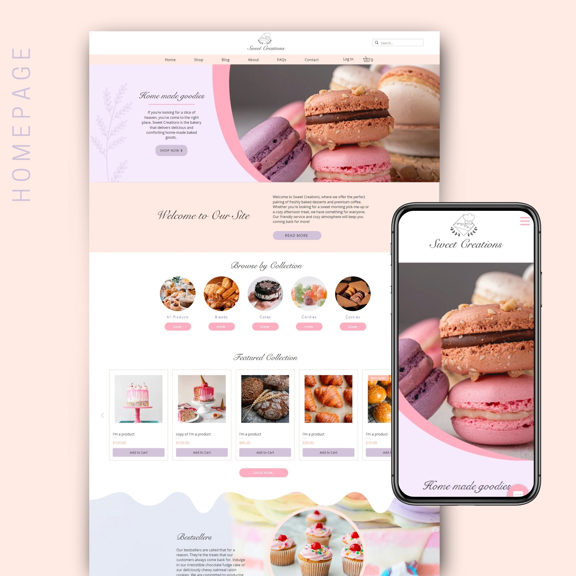 Bakery Website Template, Wix Website Template for Baking Business ...