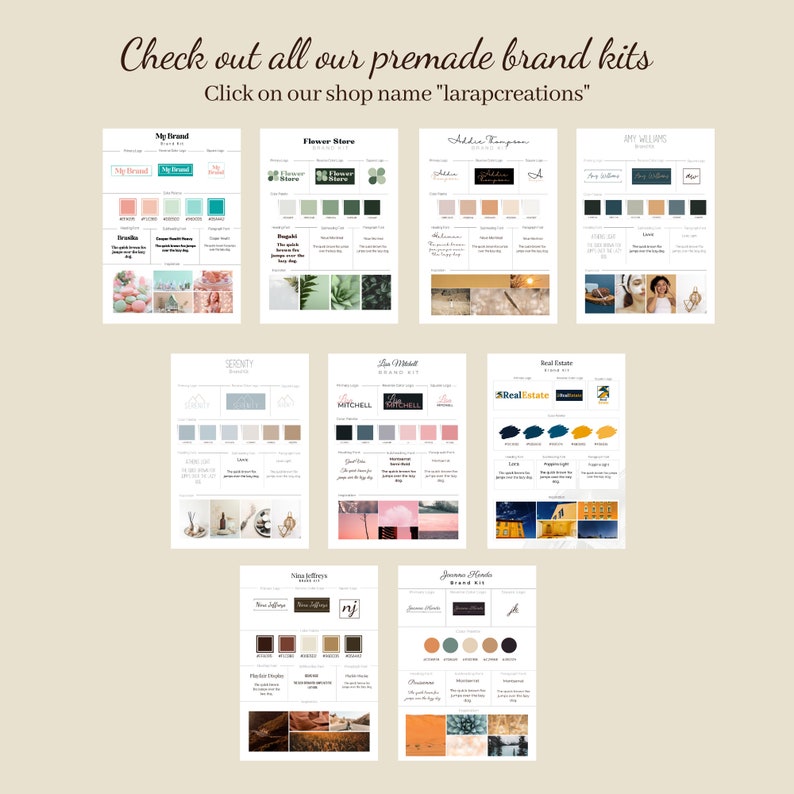 Green Brand Kit Canva Brand Kit Template Brand Board - Etsy