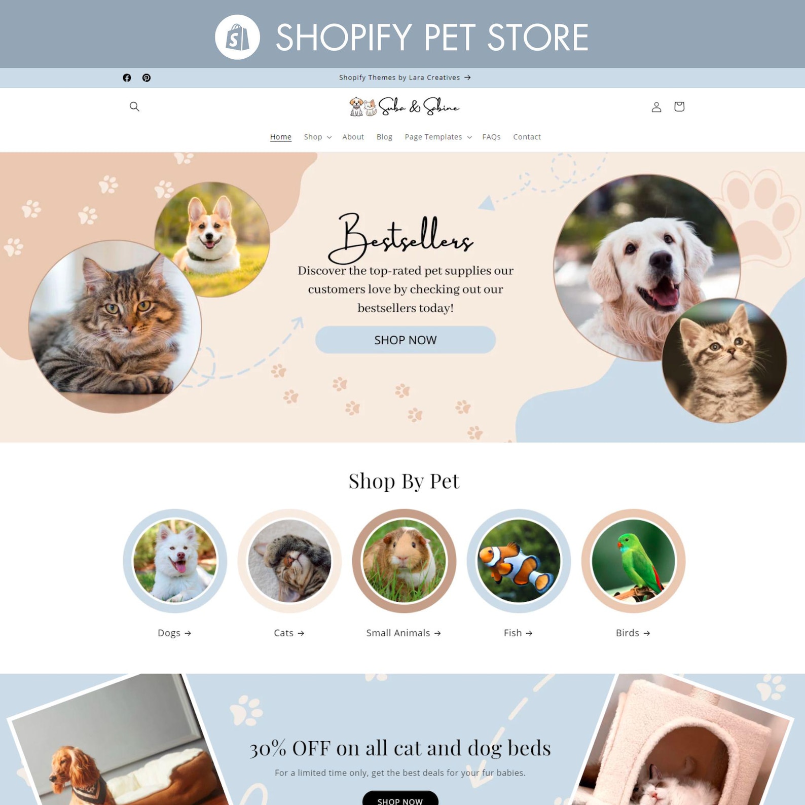 Pet Store Shopify Template, Shopify Theme 2.0, Pet Shop Website Theme ...