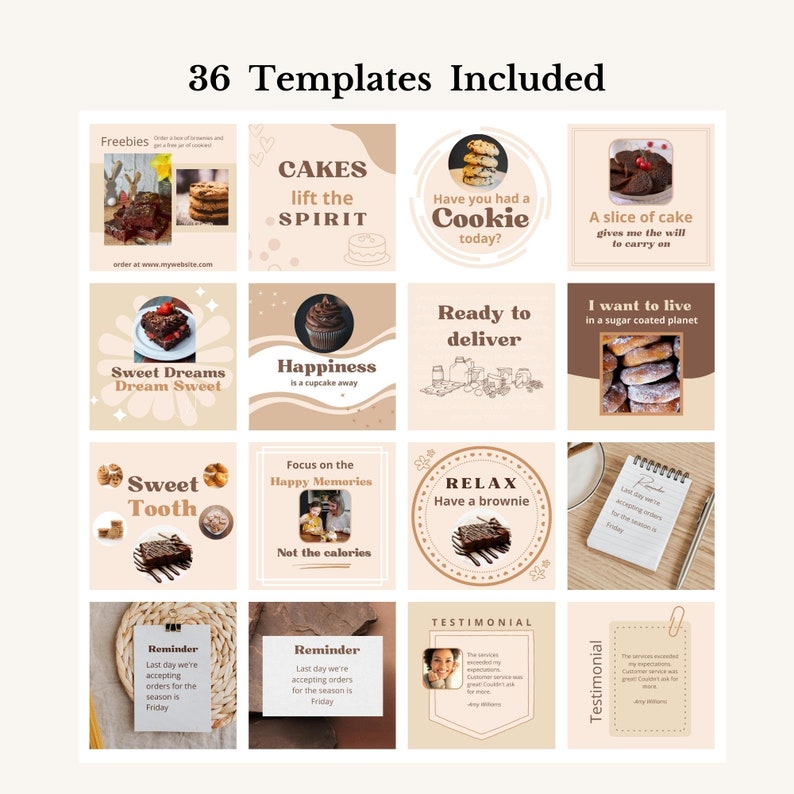 Instagram Post Templates Canva, Bakery Instagram Templates, Canva ...