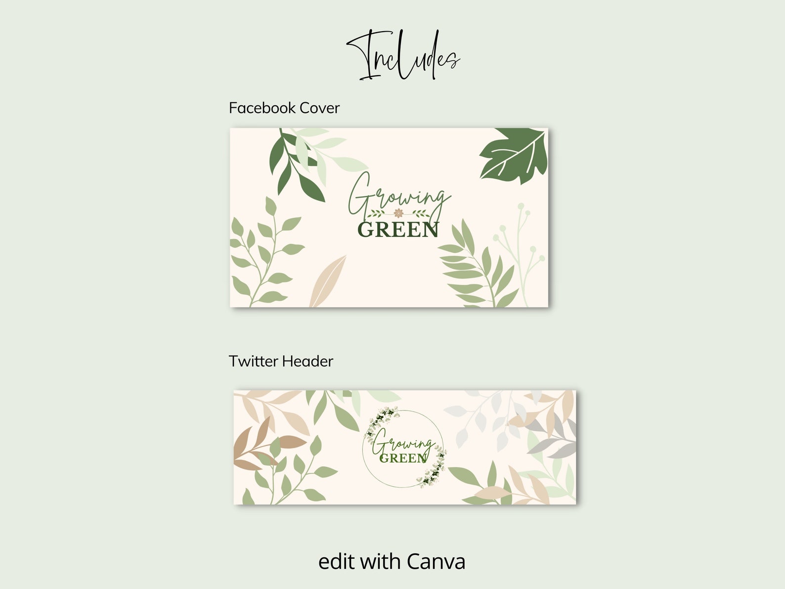 Canva Branding Bundle, Garden & Plant Business Branding Kit, Botanical ...