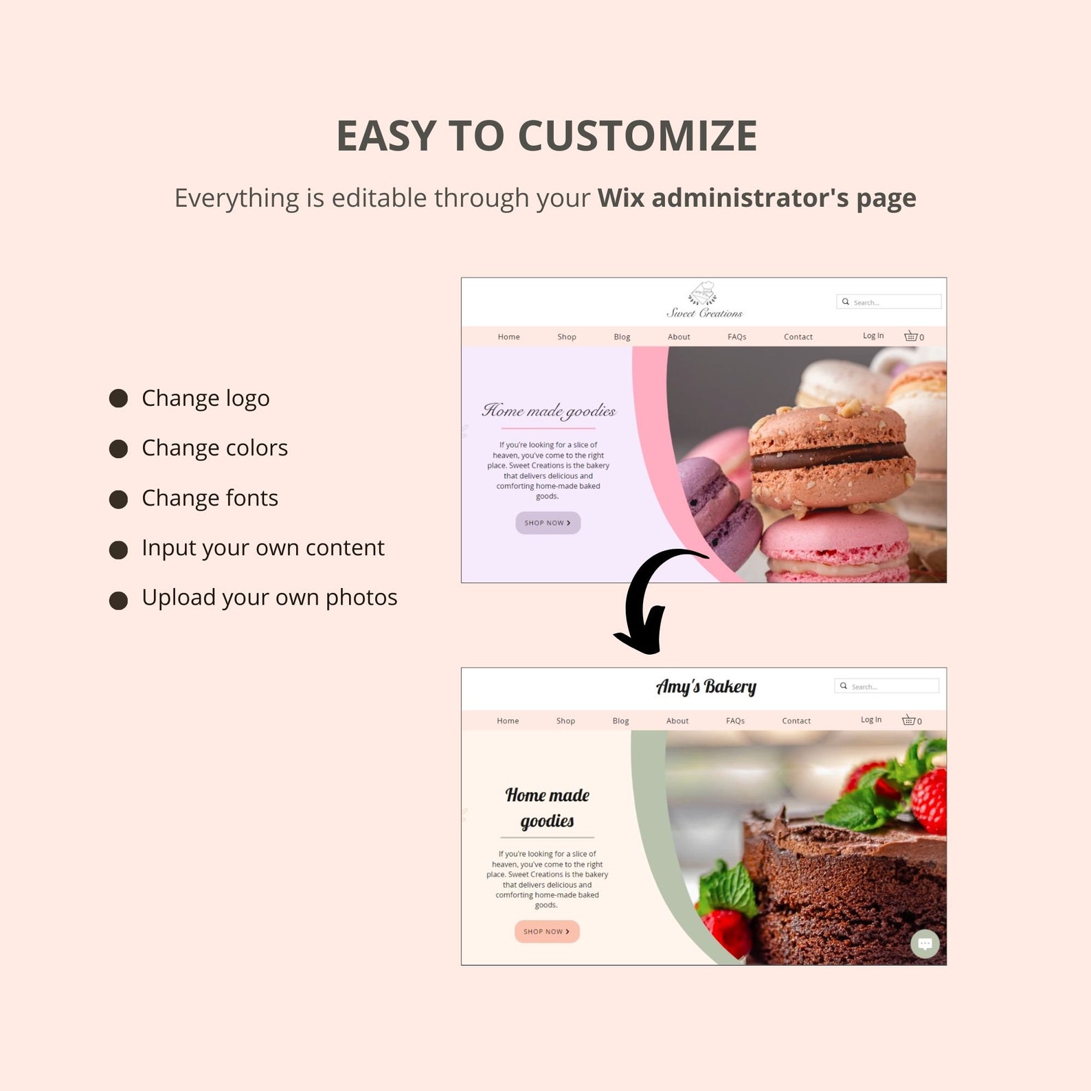 Bakery Website Template, Wix Website Template for Baking Business ...
