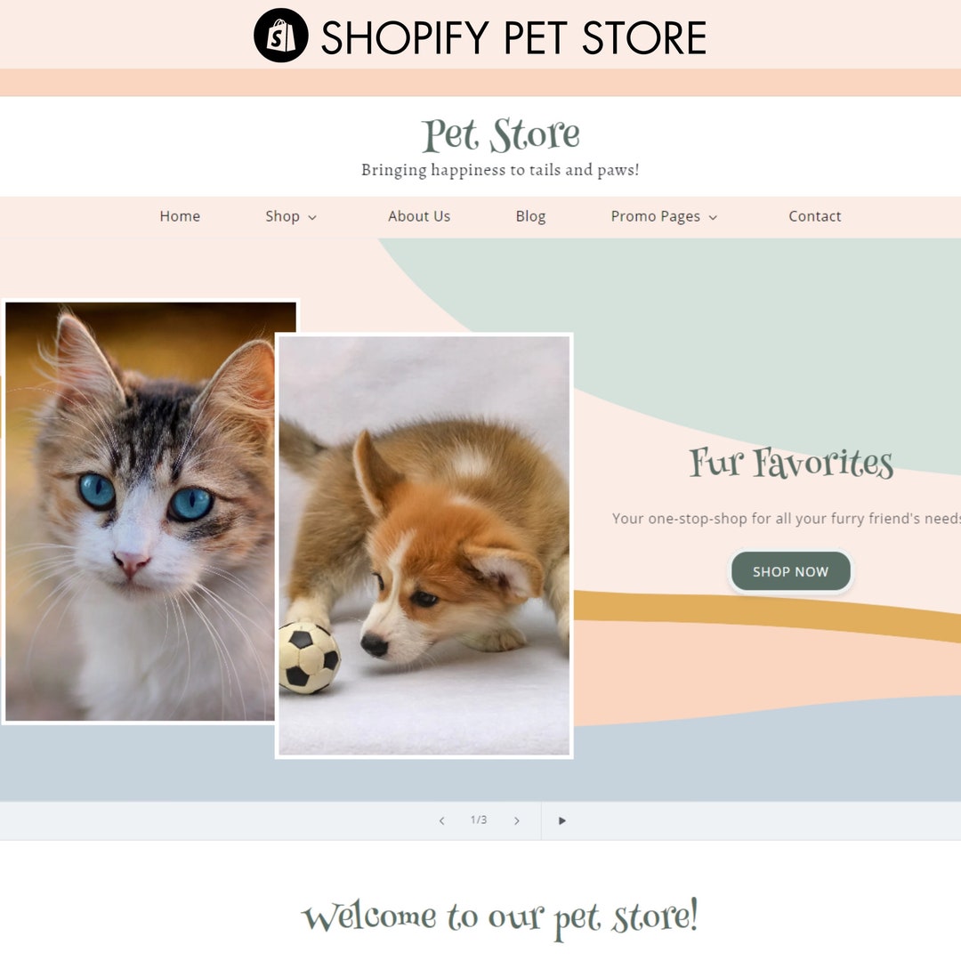 Pets Shopify Theme | Pet Store Shopify Template | Website Design Template Shopify 2.0 | Colorful ...