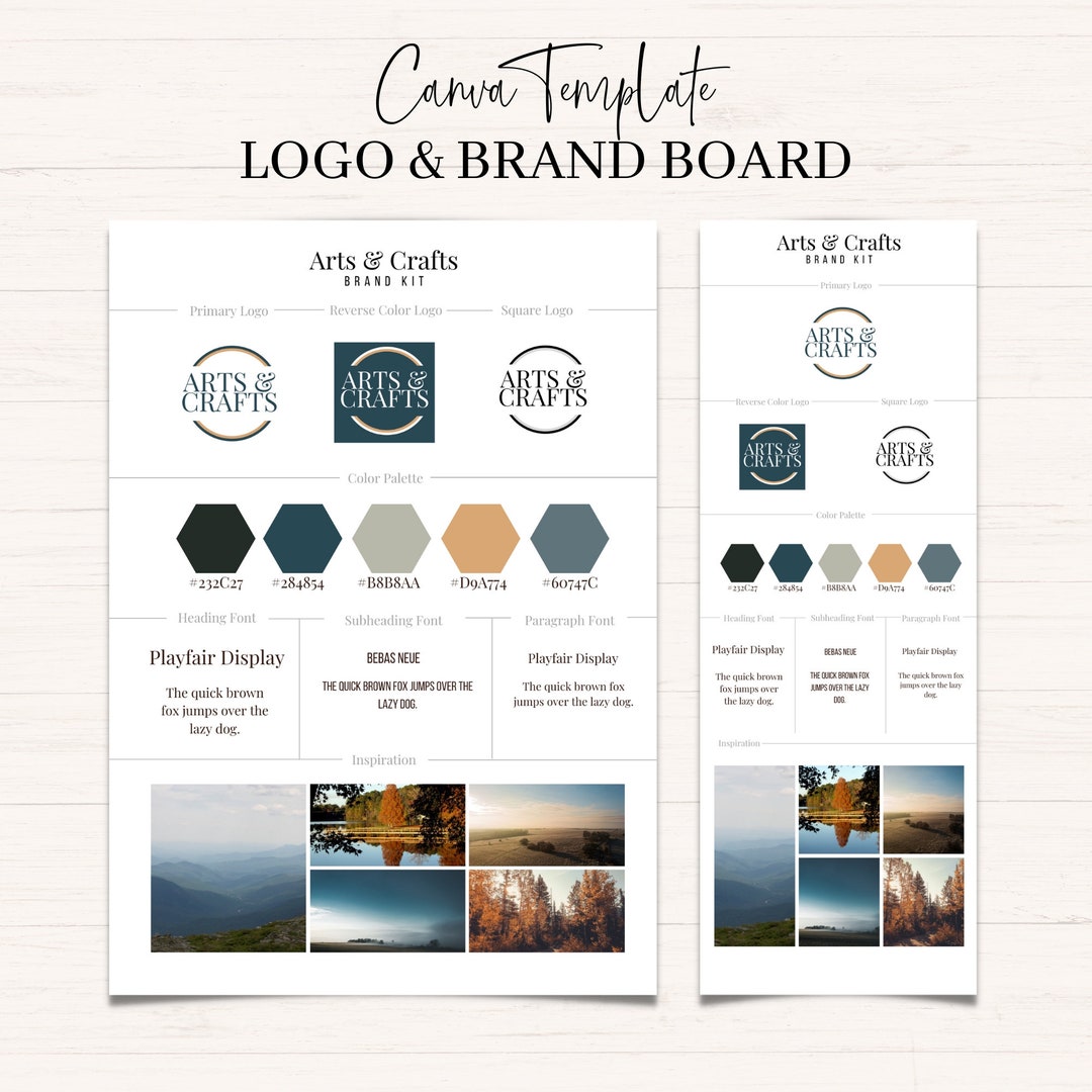 Canva Brand Kit Template | Brand Board Template | Blue Branding Kit ...