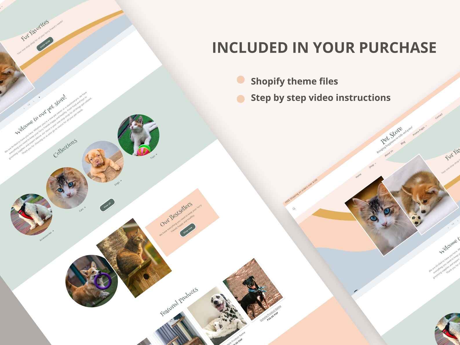 Pets Shopify Theme | Pet Store Shopify Template | Website Design Template Shopify 2.0 | Colorful ...