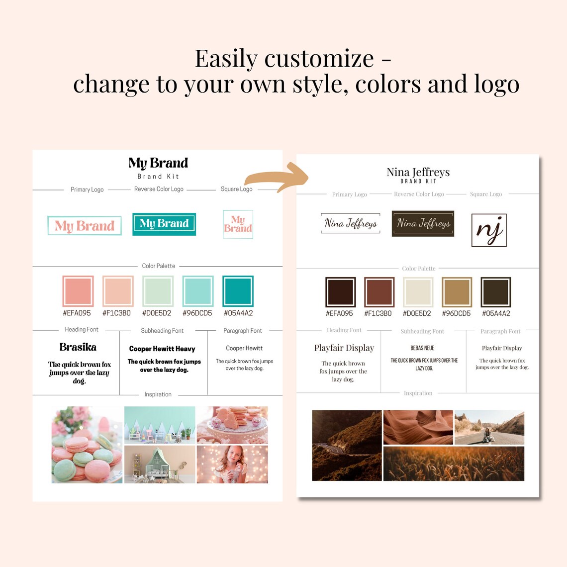 Canva Brand Kit Template Brand Board Template Pastel - Etsy