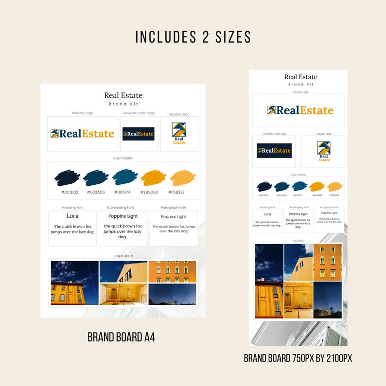 Real Estate Brand Kit Canva Brand Kit Template Brand Board | Etsy