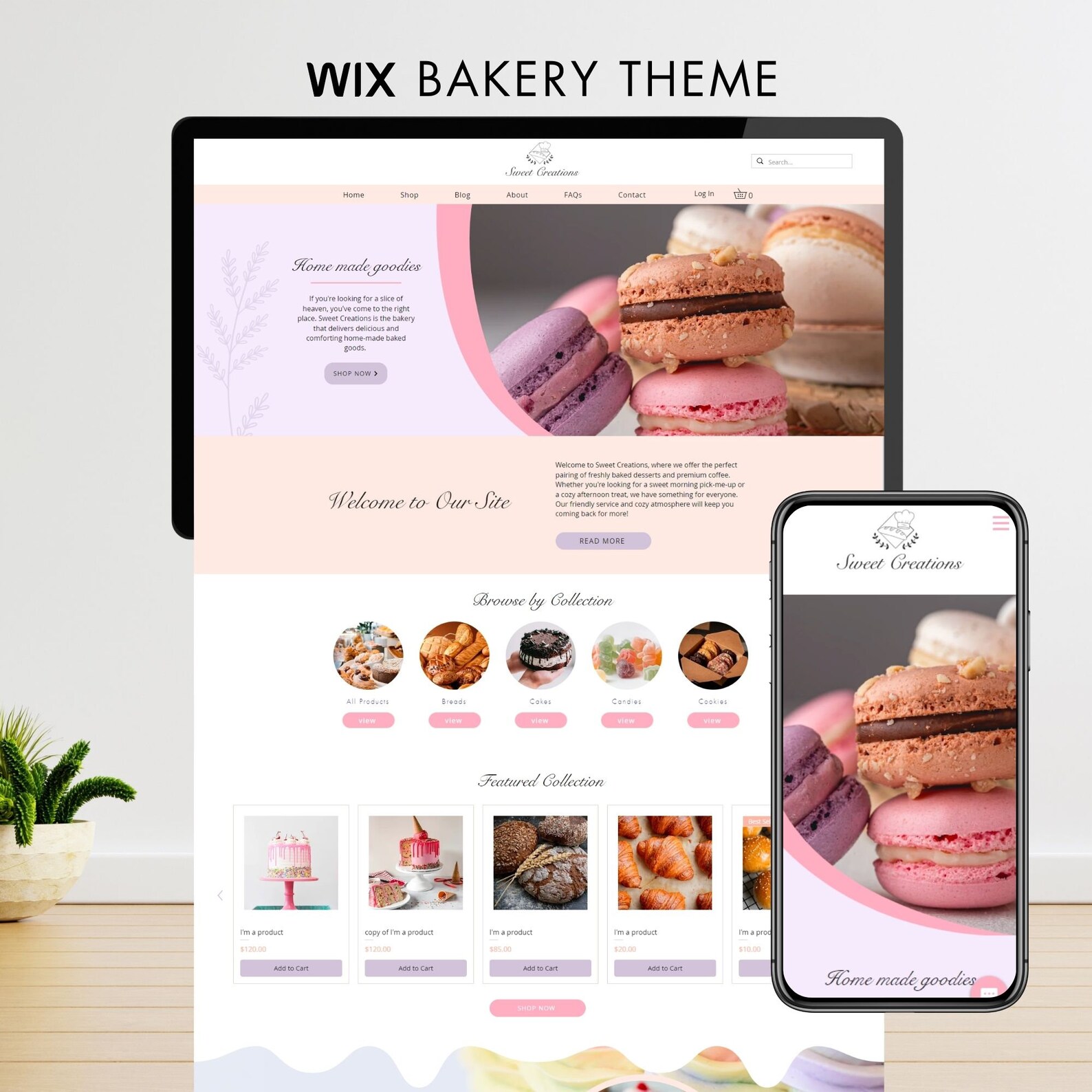 Bakery Website Template, Wix Website Template for Baking Business ...
