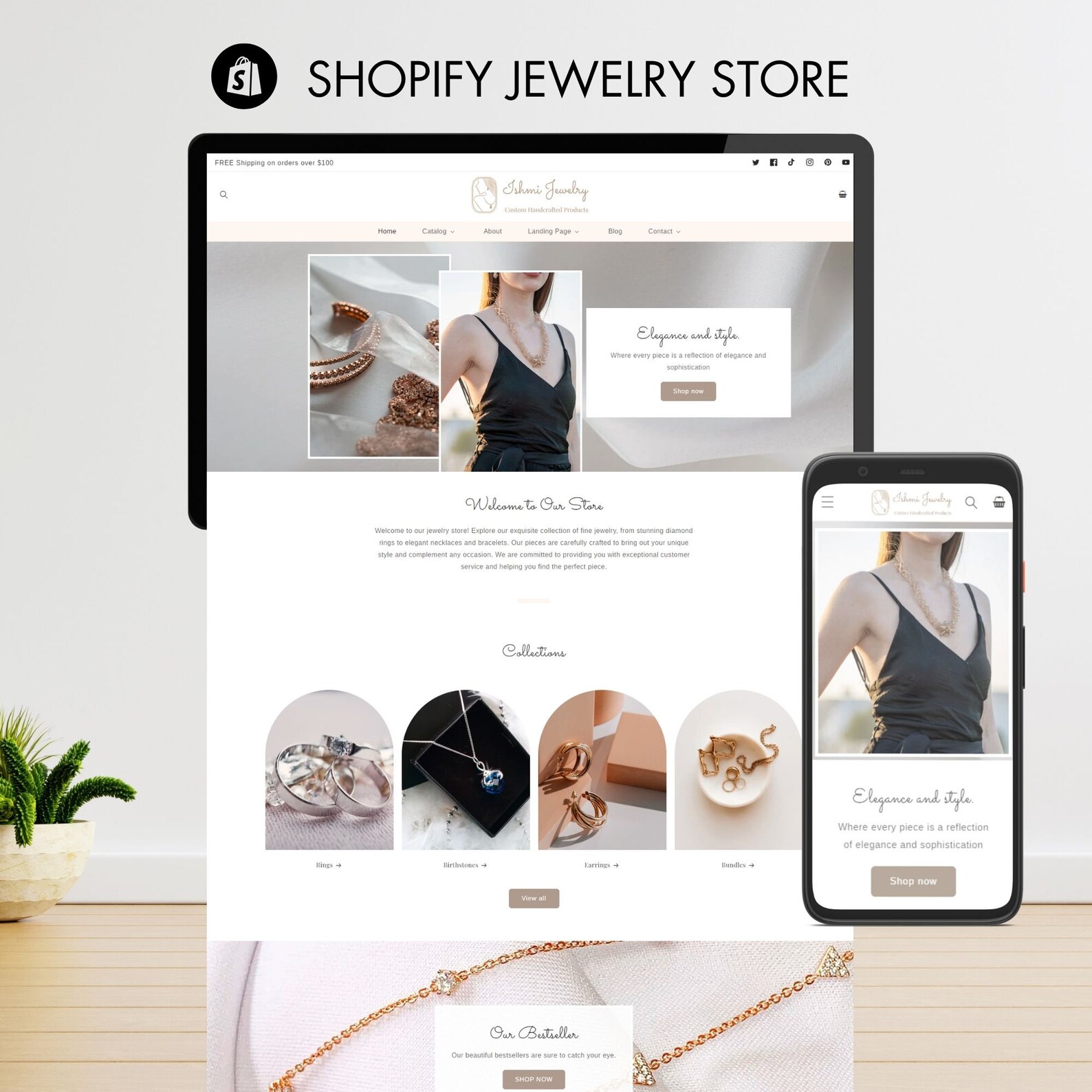 Shopify Theme for Jewelry Store Website Design Template for Shopify 2.0 ...