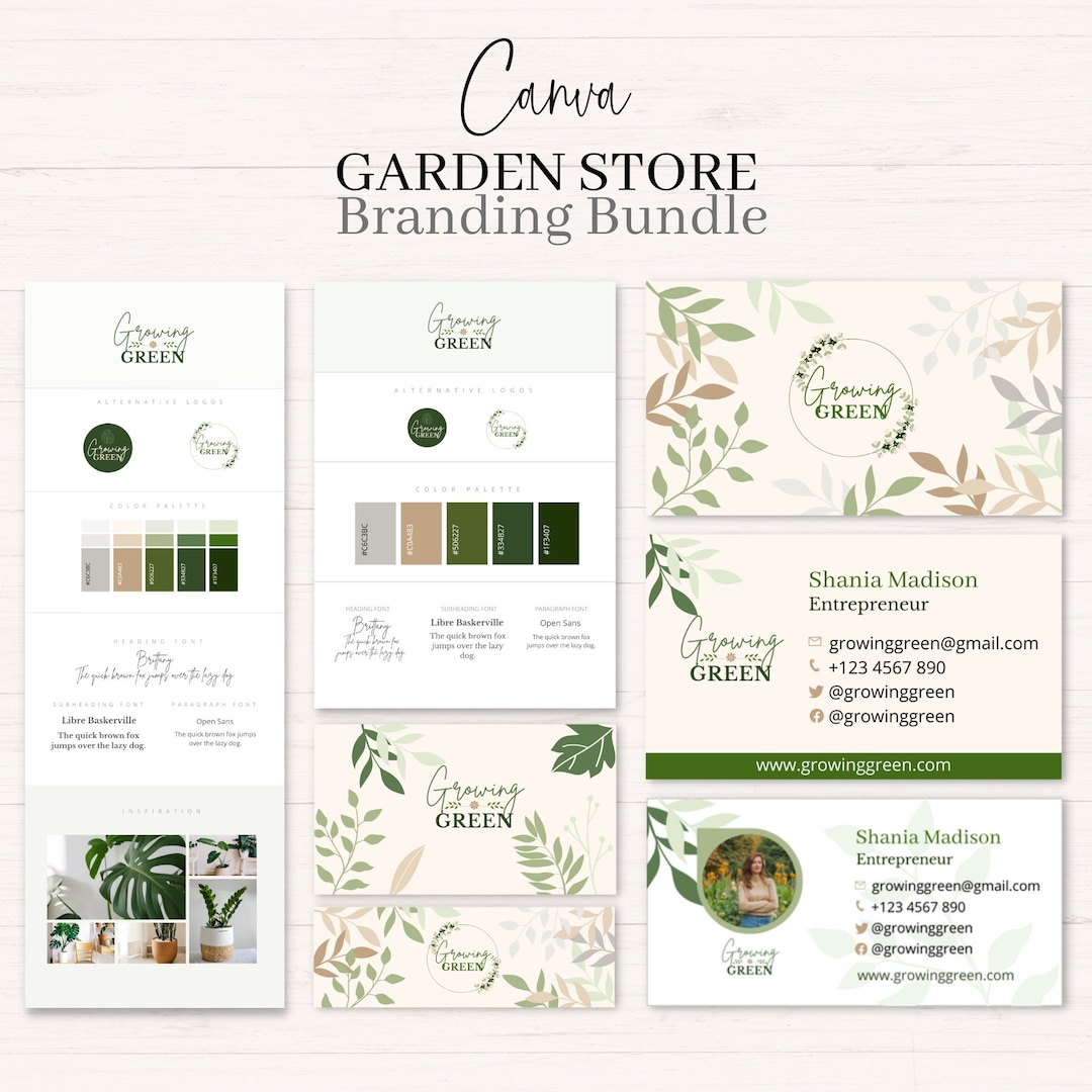 Canva Branding Bundle, Garden & Plant Business Branding Kit, Botanical ...