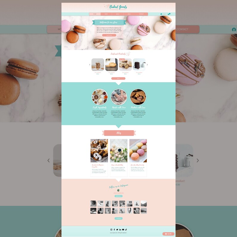 Wix Website Template Bakery Website Wix Web Template Wix Etsy UK