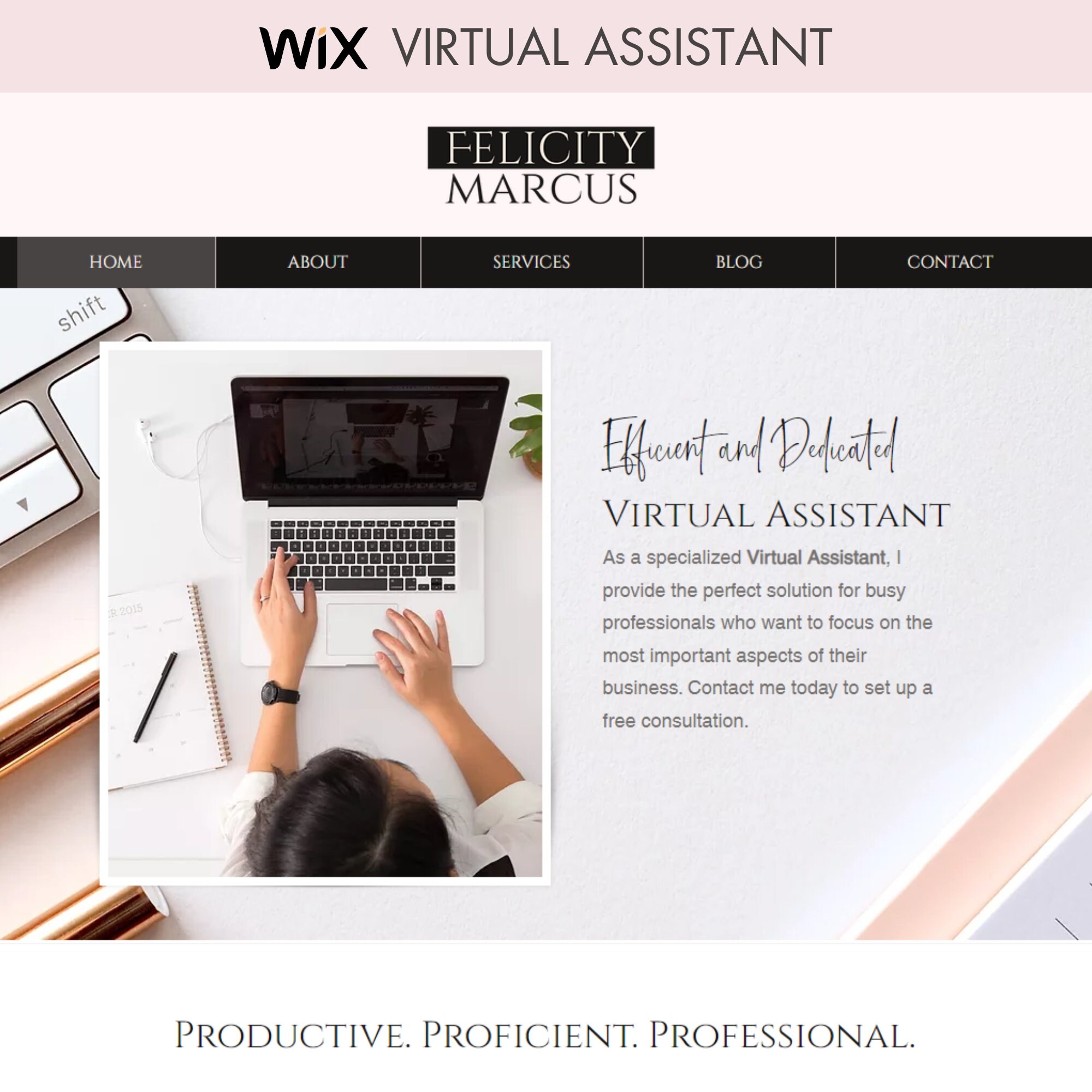 Wix Website Template, Virtual Assistant Website, Social Media Manager ...