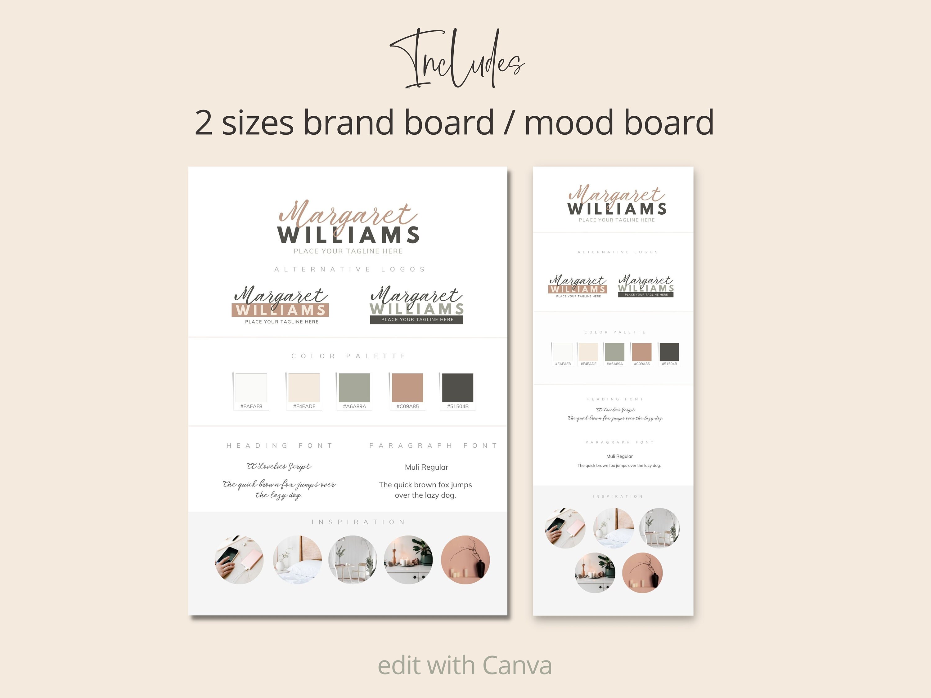 Canva Branding Bundle, Earth Colors, Branding Kit, Complete Brand Kit ...