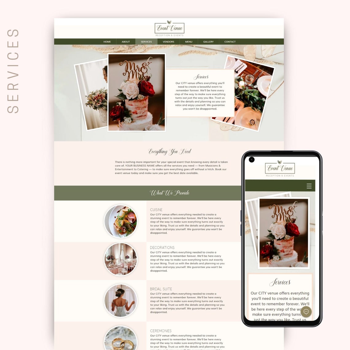 Event Venue Website Template, Wedding Venue Website Template, Wix ...