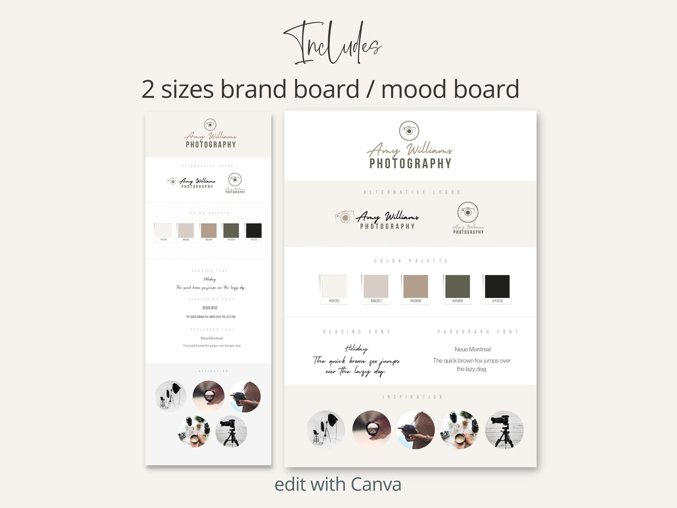 Photographer Branding Kit, Canva Branding Bundle, Photography Brand Kit ...