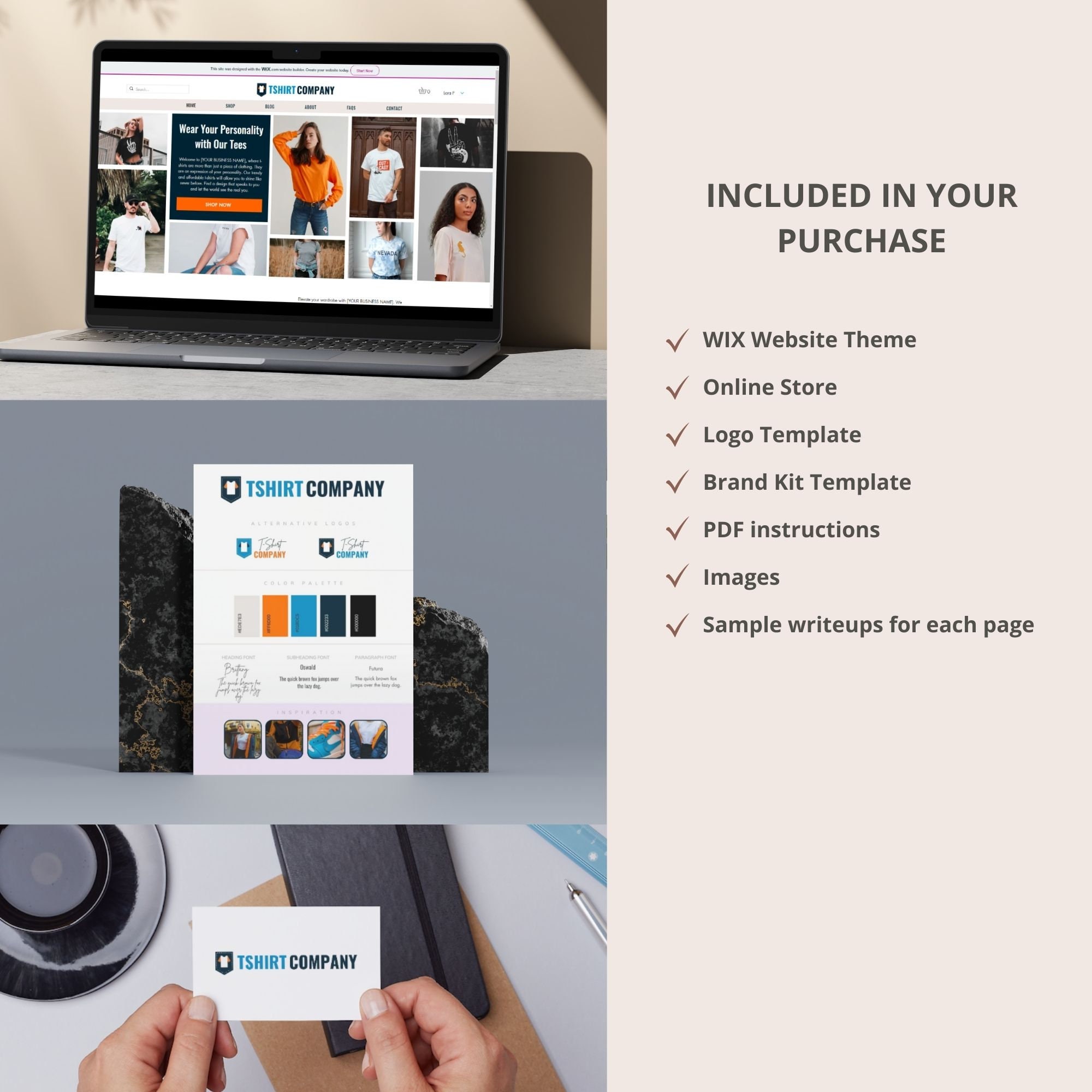 Wix Website Template for T-shirt Online Store With Bright Blue and ...