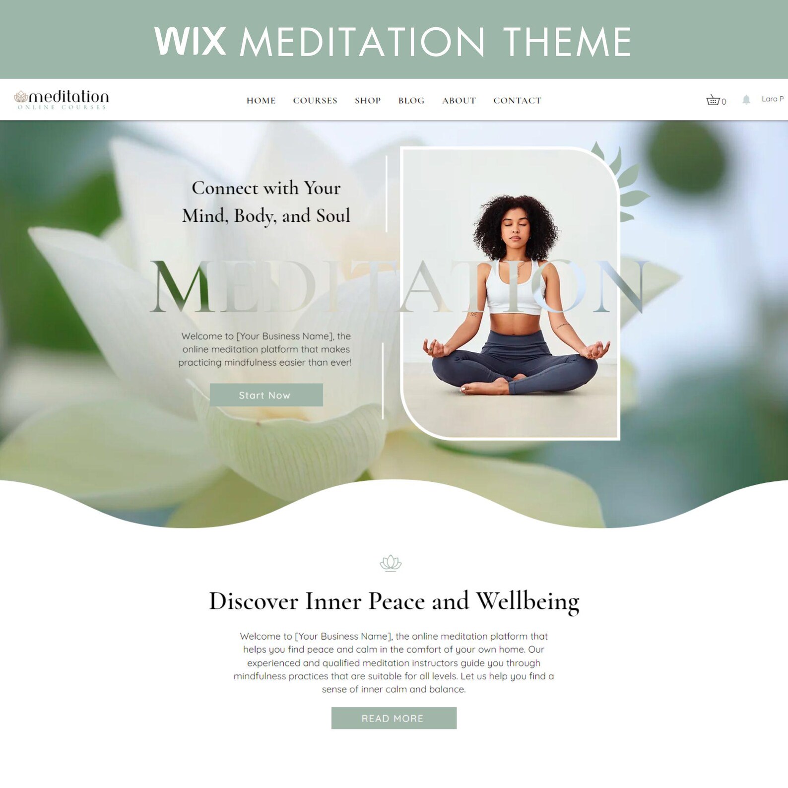 Wix Website Template, Online Meditation Website Design, Yoga Classes ...