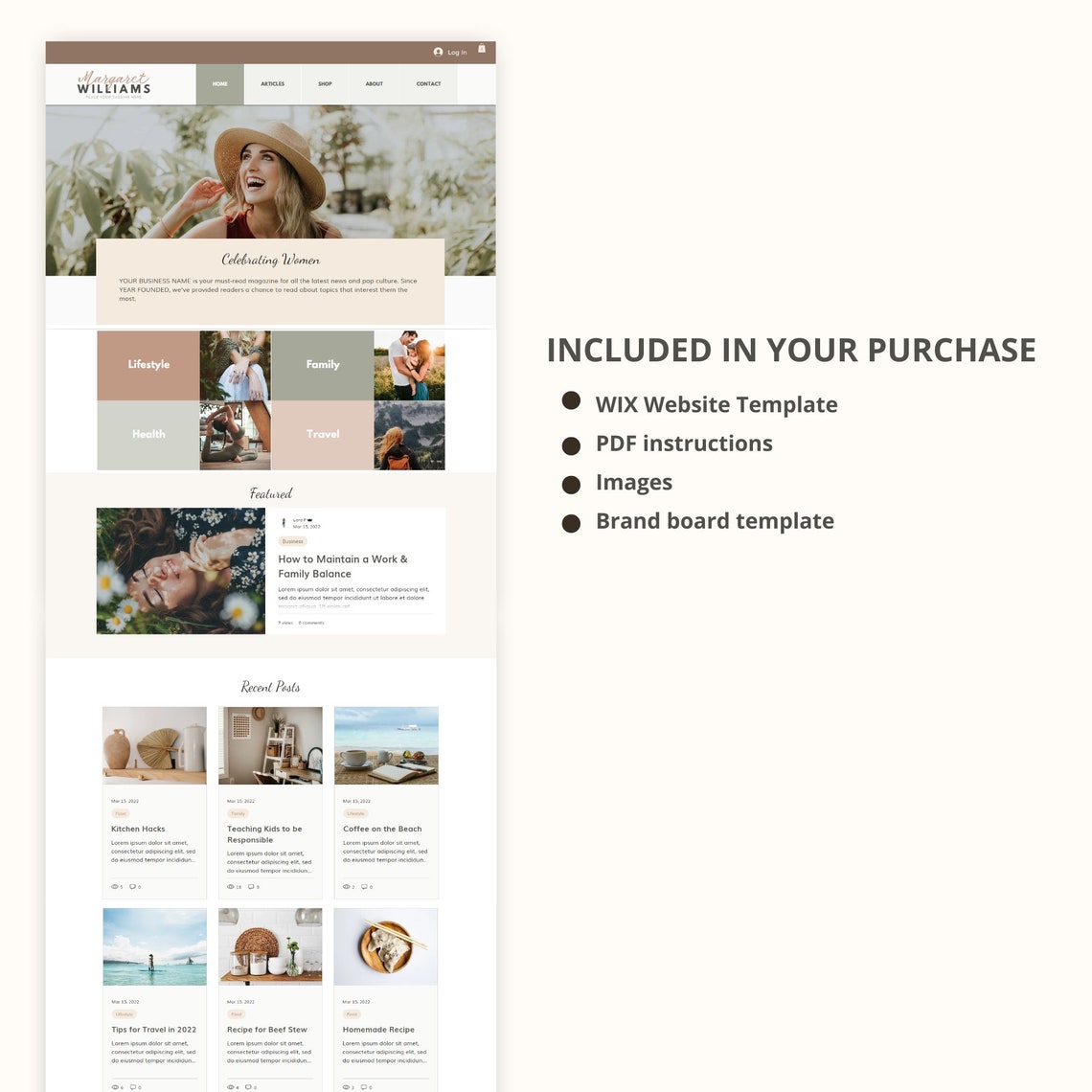 Wix Website Template, Wix Template Web Design, Wix Blog Theme, Wix ...