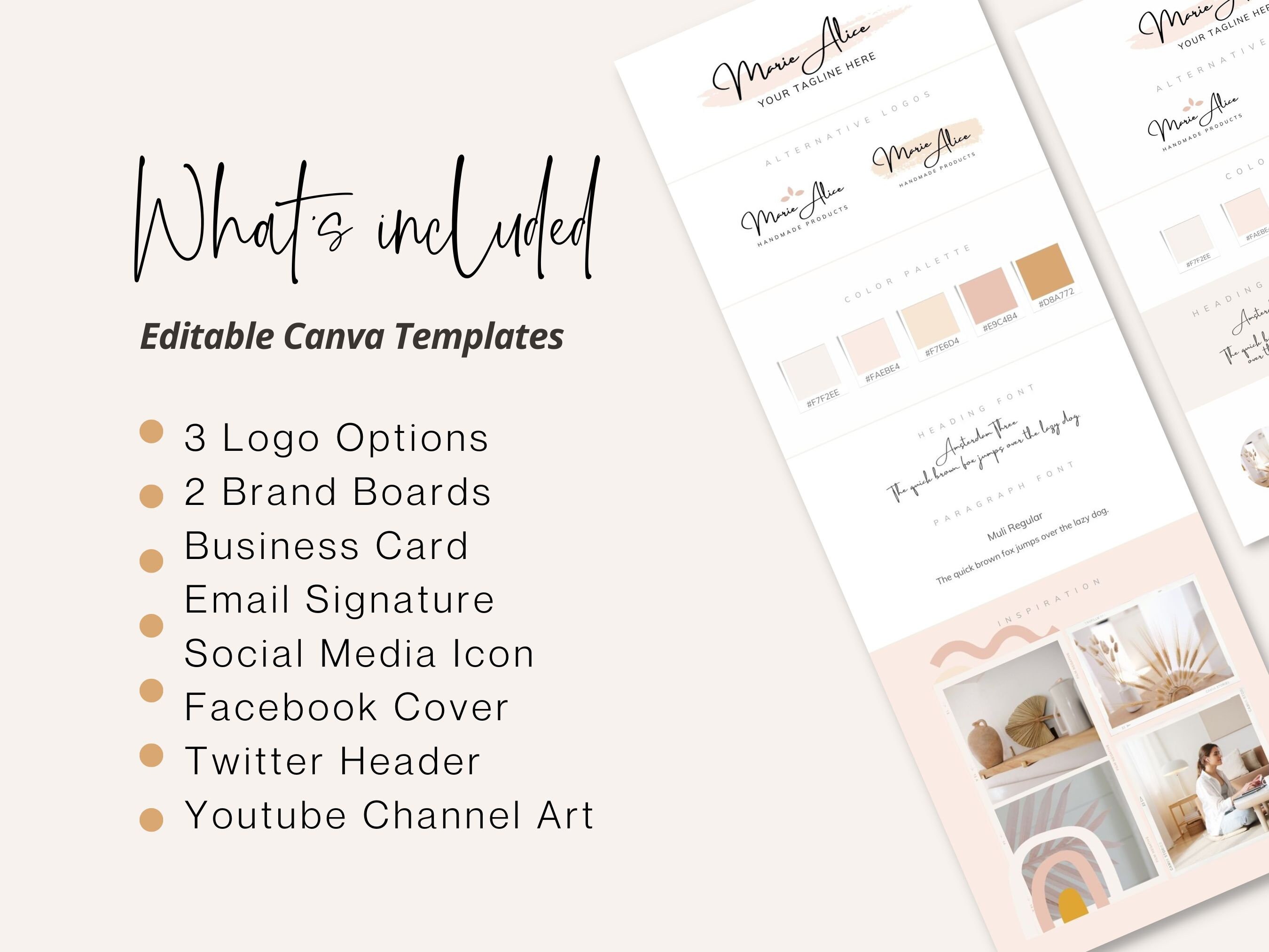 Canva Branding Bundle, Branding Kit, Complete Brand Kit, Premade ...