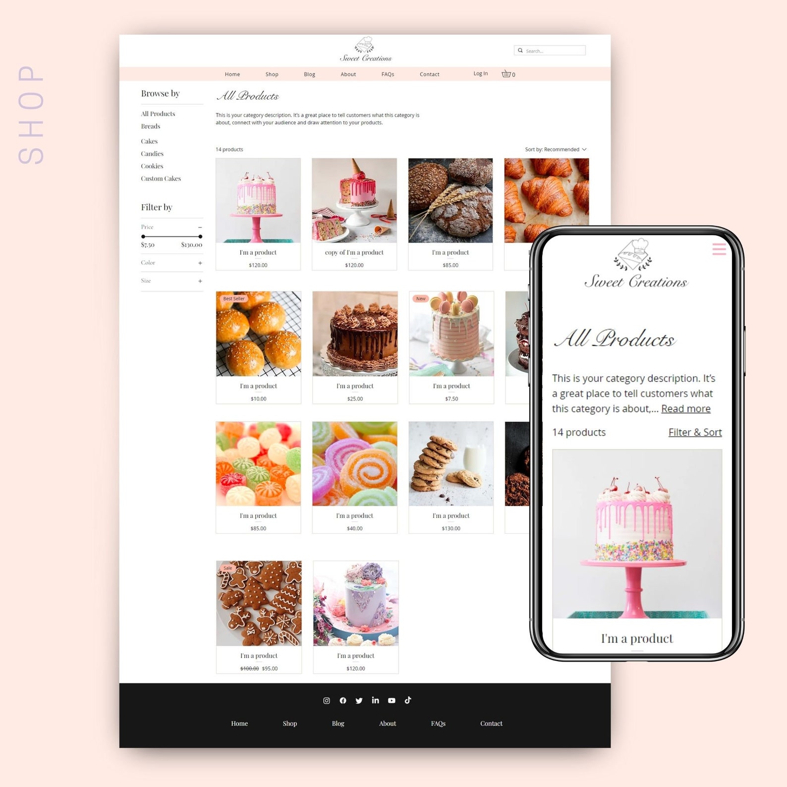 Bakery Website Template, Wix Website Template for Baking Business ...
