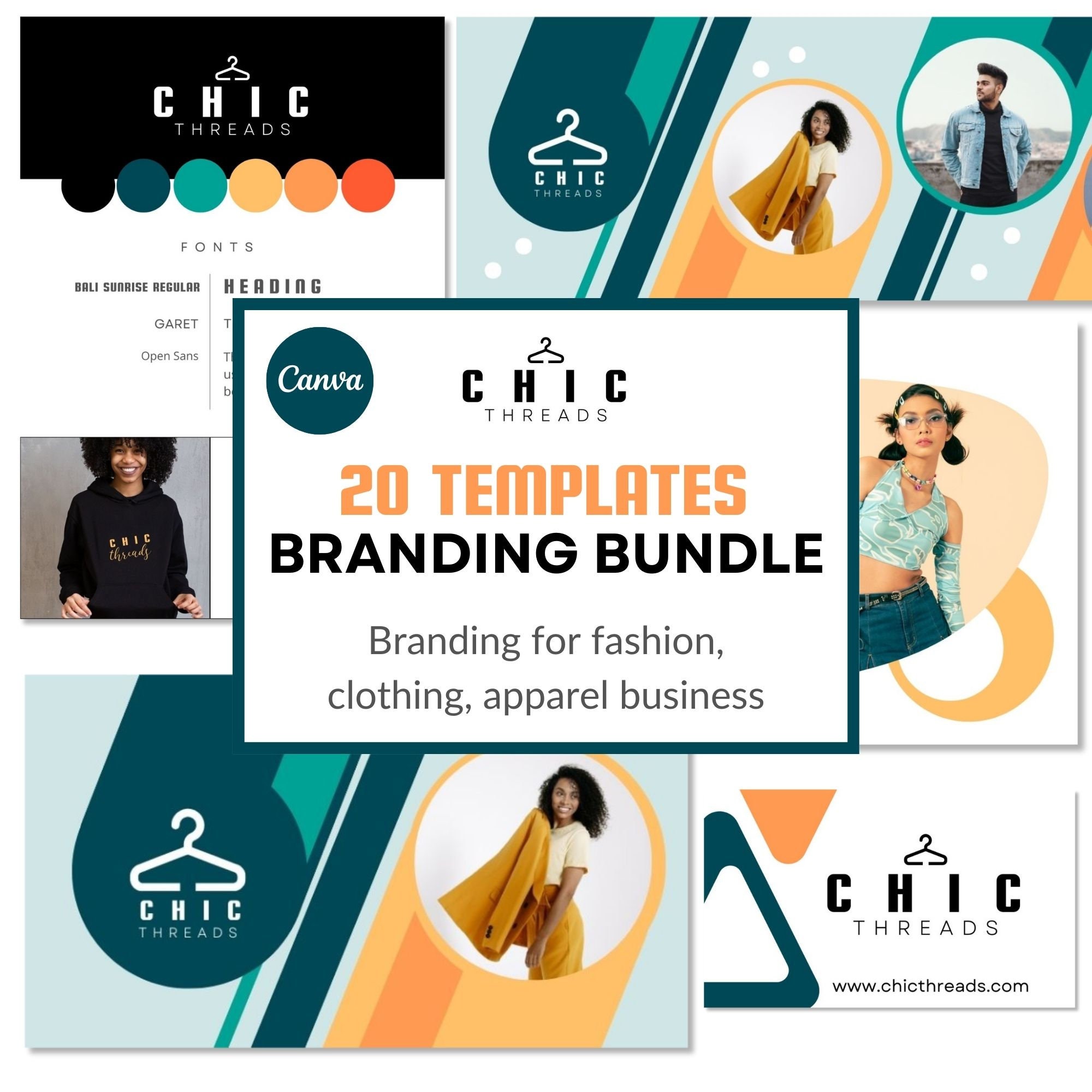 Branding Kit Canva Templates for Fashion, Clothing, Apparel Business ...