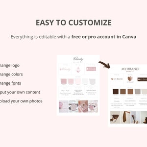 Canva Brand Kit Template | Brand Board Template | Light Pink Branding ...