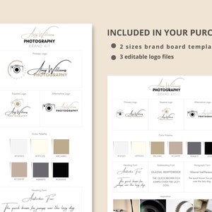 Photographer Branding Kit Canva Brand Kit Template Brand Board Template ...