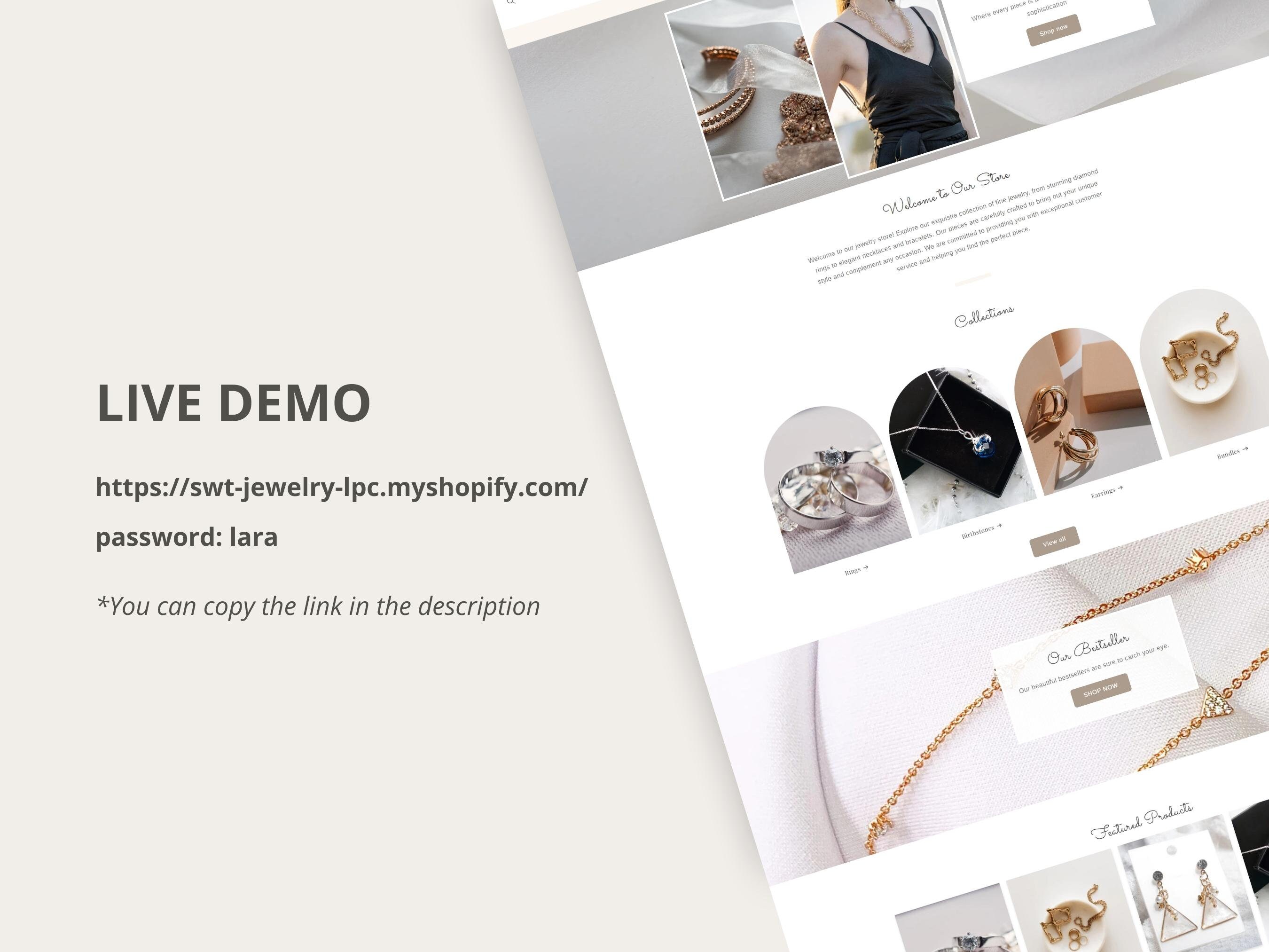 Shopify Theme for Jewelry Store Website Design Template for Shopify 2.0 ...