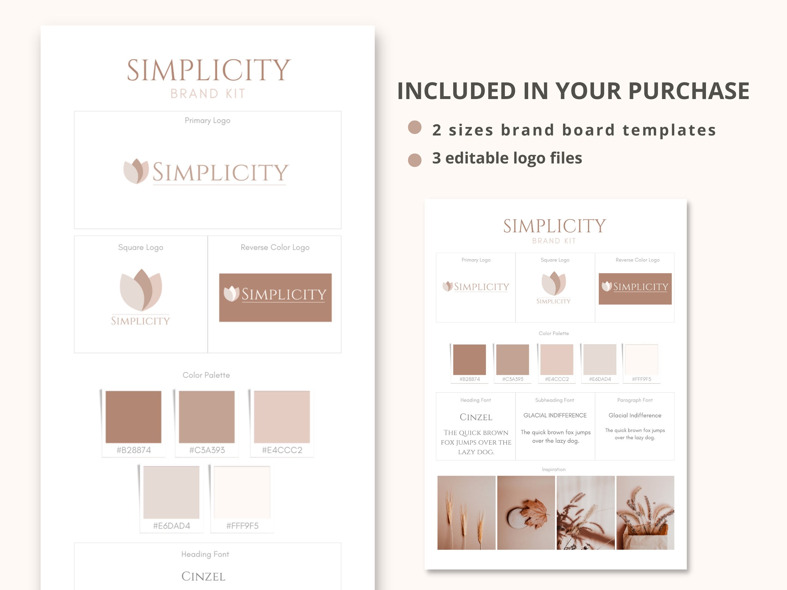 Canva Brand Kit Template, Neutral Branding Kit, Brand Board Template ...
