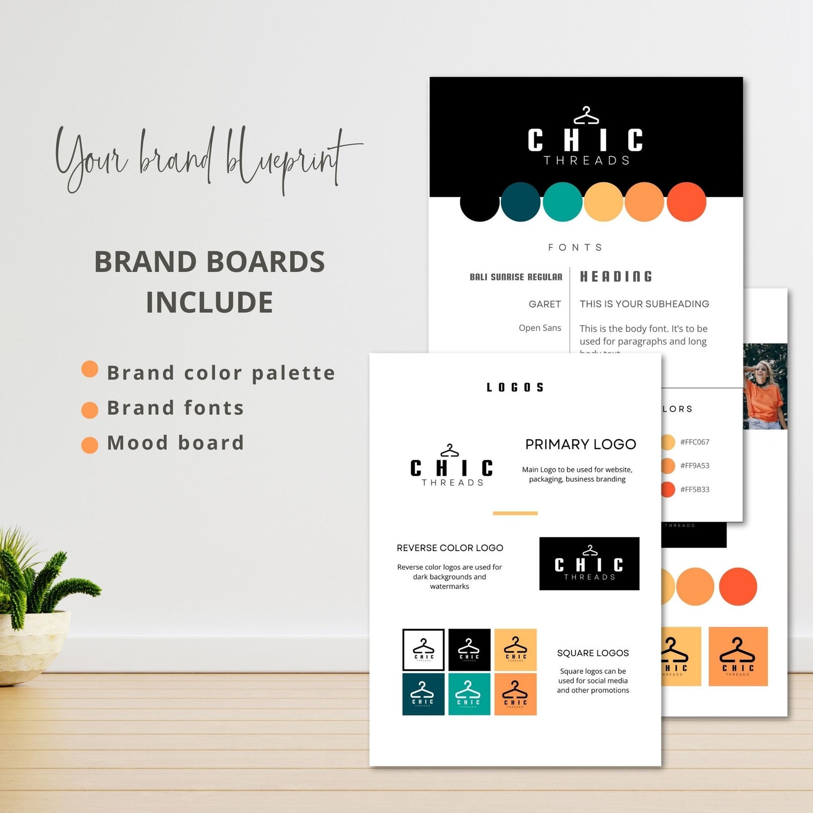 Logo and Brand Board Canva Templates for Fashion, Apparel & Clothing ...