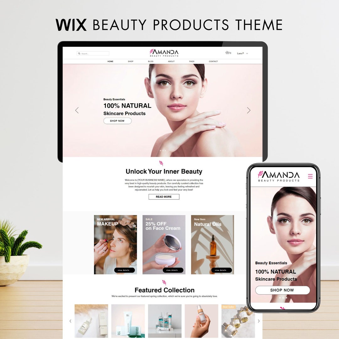 Wix Website Template for Beauty Products, Wix Theme, Wix Web Design ...