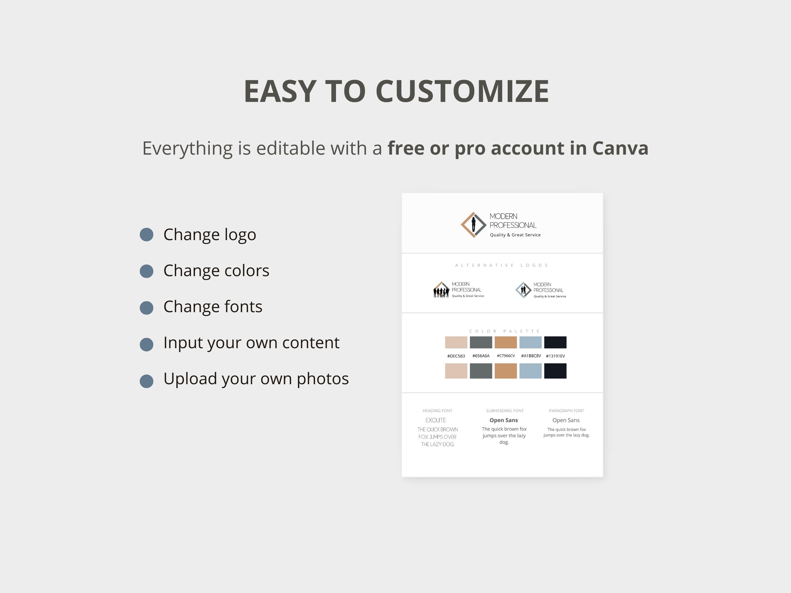 Canva Branding Bundle Clean Corporate Professional Brand - Etsy