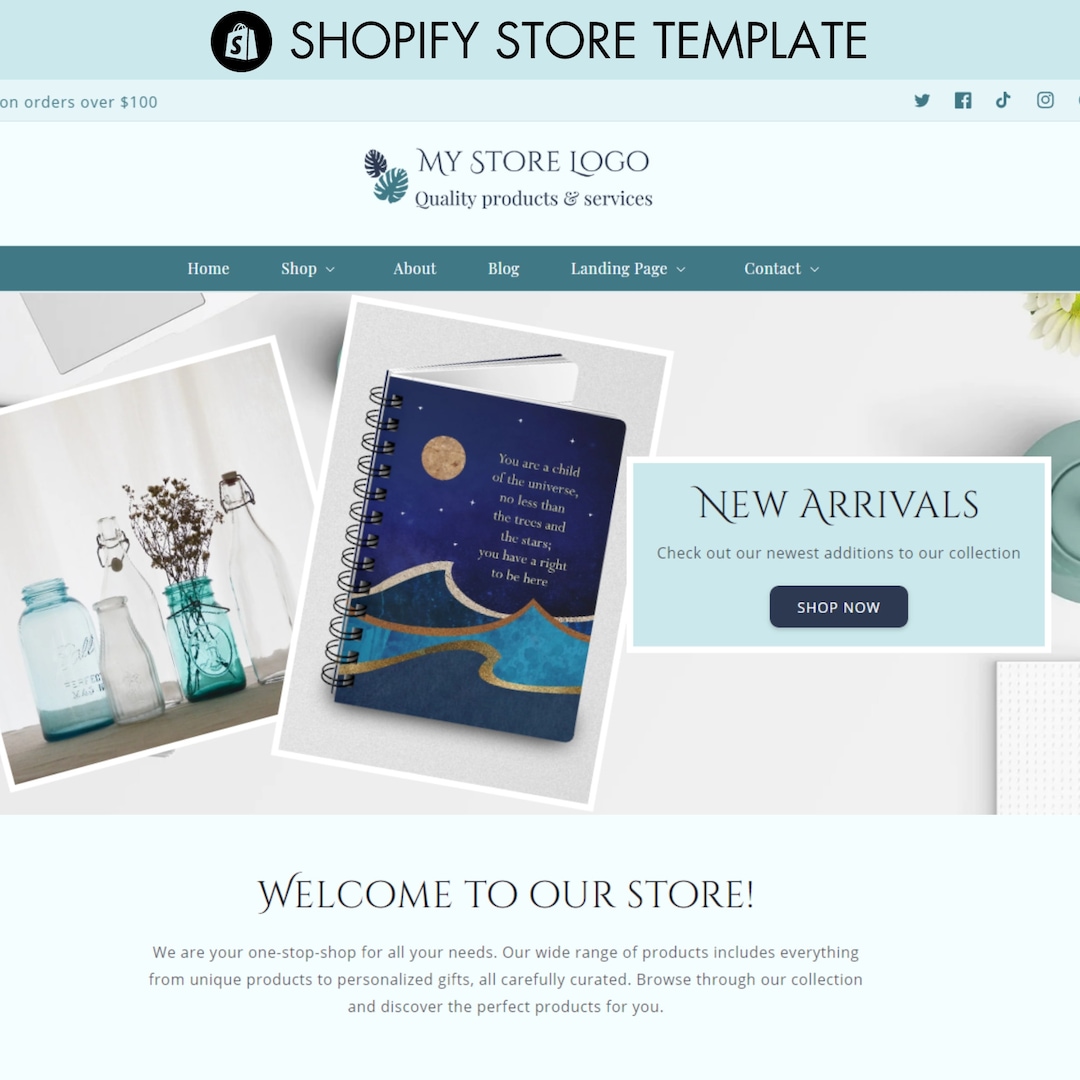 Shopify Theme Template, Shopify Website Template, Shopify Web Design ...