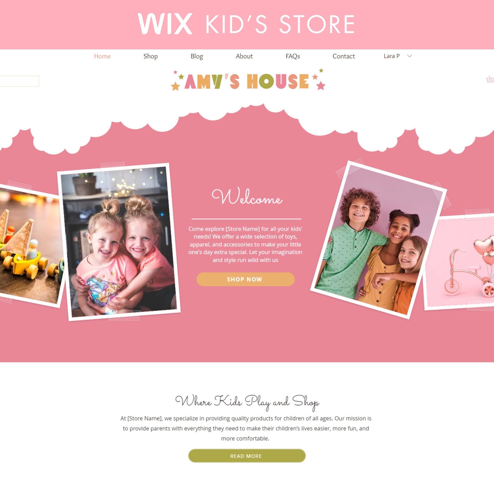 Wix Theme Kids Store Wix Website Template Wix Website Design Wix Theme ...