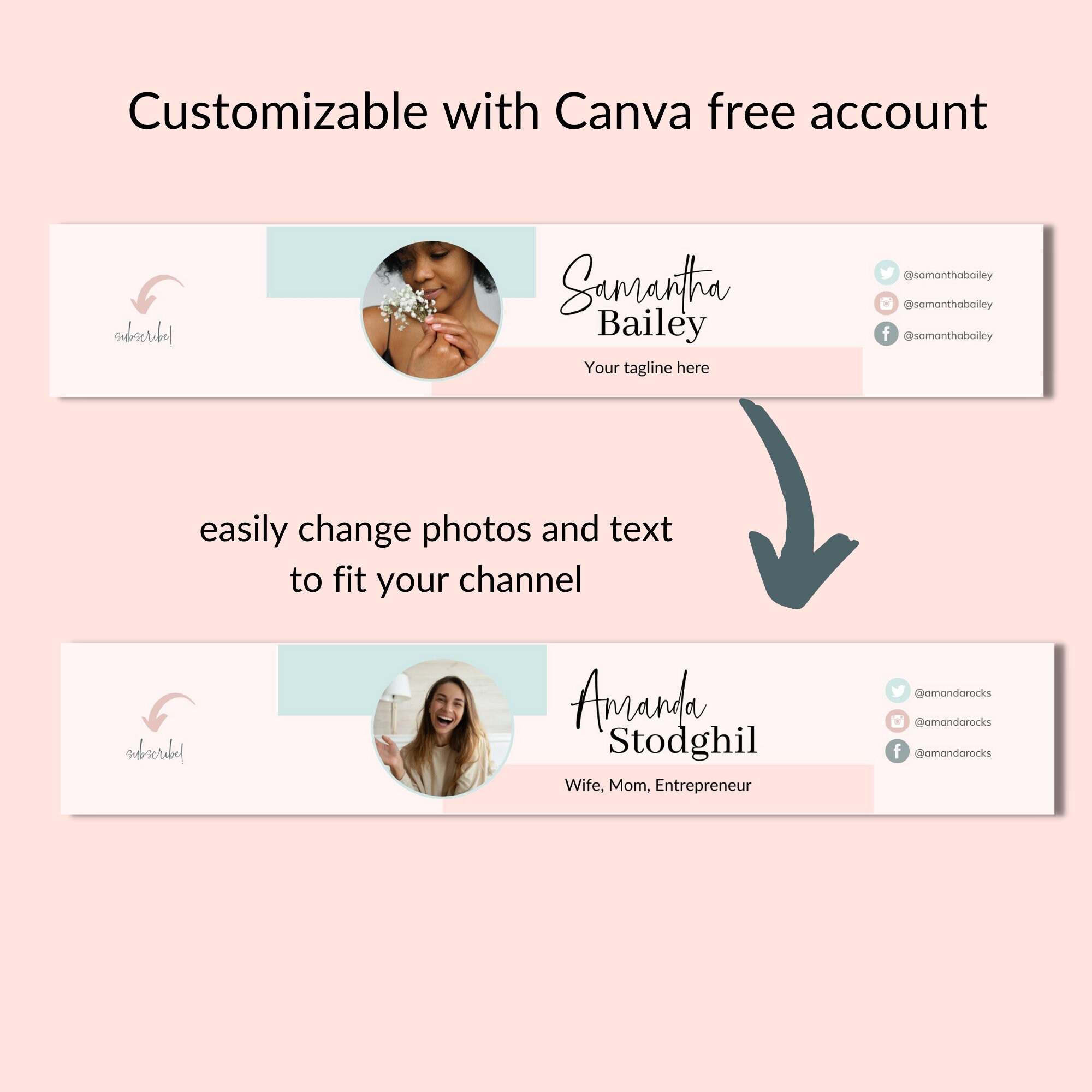 Youtube Channel Kit Youtube Branding Kit Editable Canva - Etsy