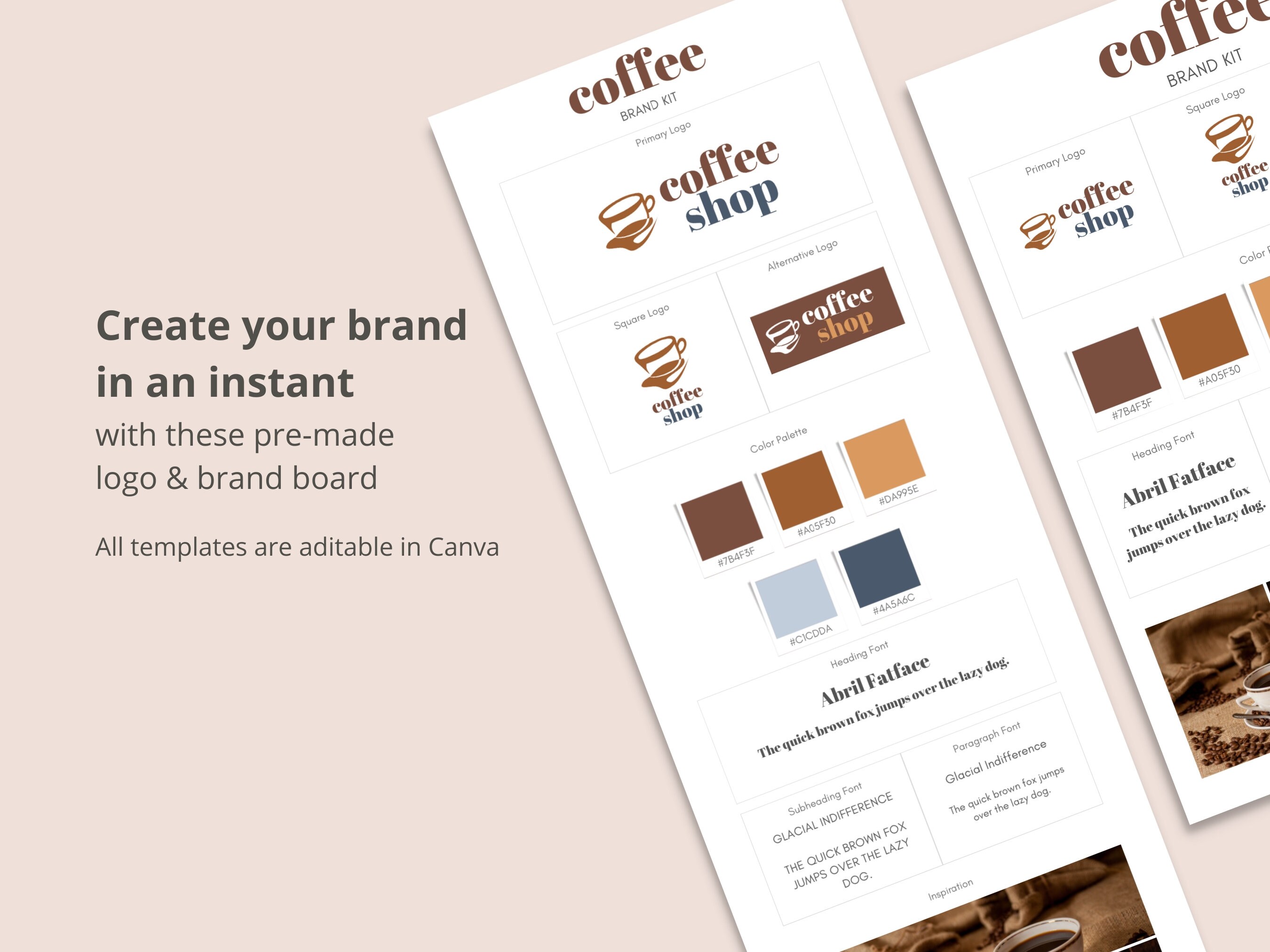 Canva Brand Kit Template Coffee Branding Kit Brand Board Template ...